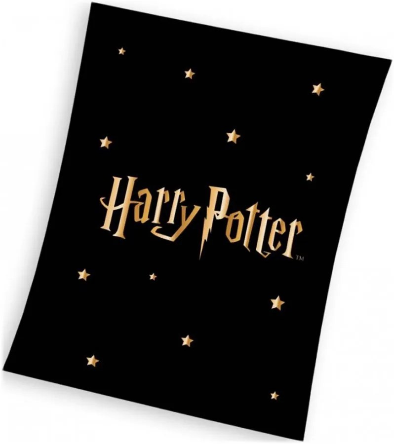 Coral fleece deka Harry Potter - motiv Gold Stars - 130 x 170 cm