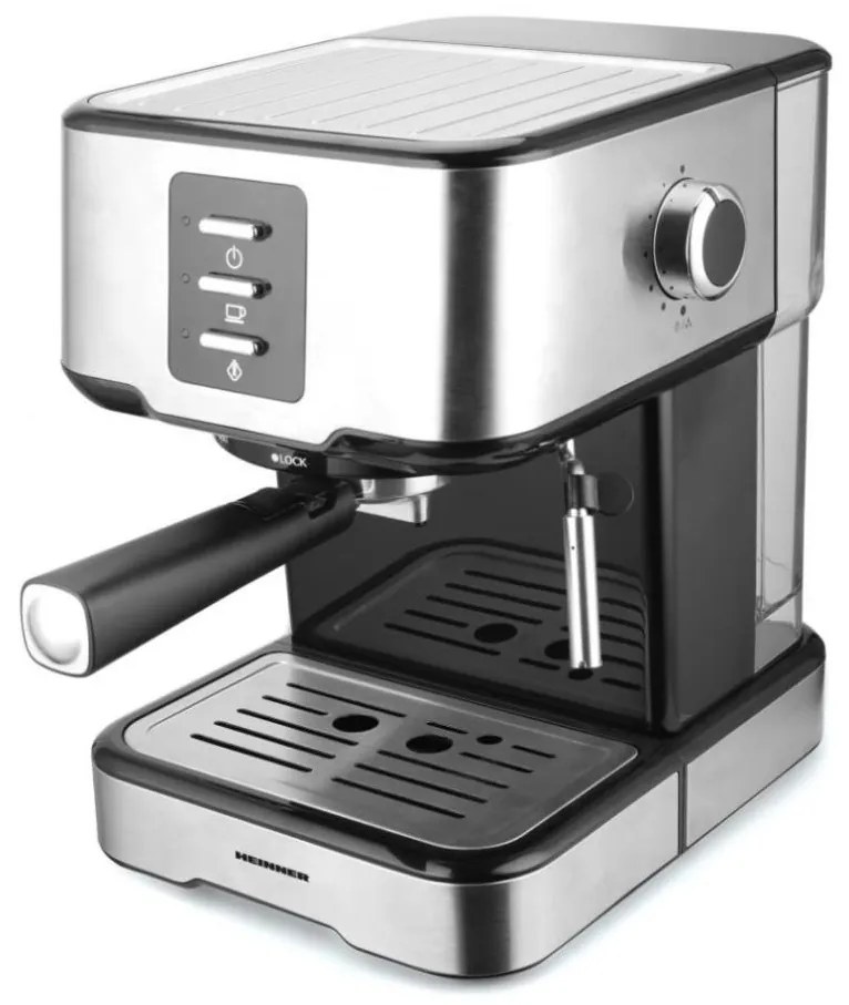 Heinner HEM-850IXBK - Pákový kávovar espresso 850W/230V nerez/černá