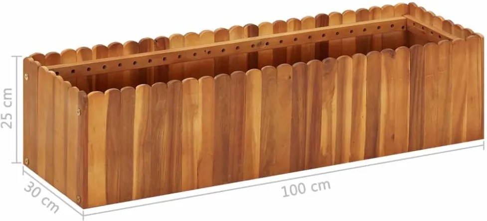 Zahradní truhlík akáciové dřevo Dekorhome 100x30x25 cm