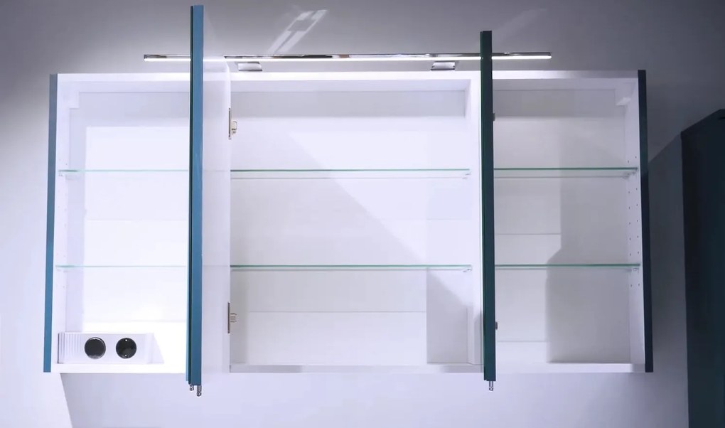 Kingsbath Vanessa Indigo Blue 100 zrcadlová skříňka do koupelny s LED osvětlením