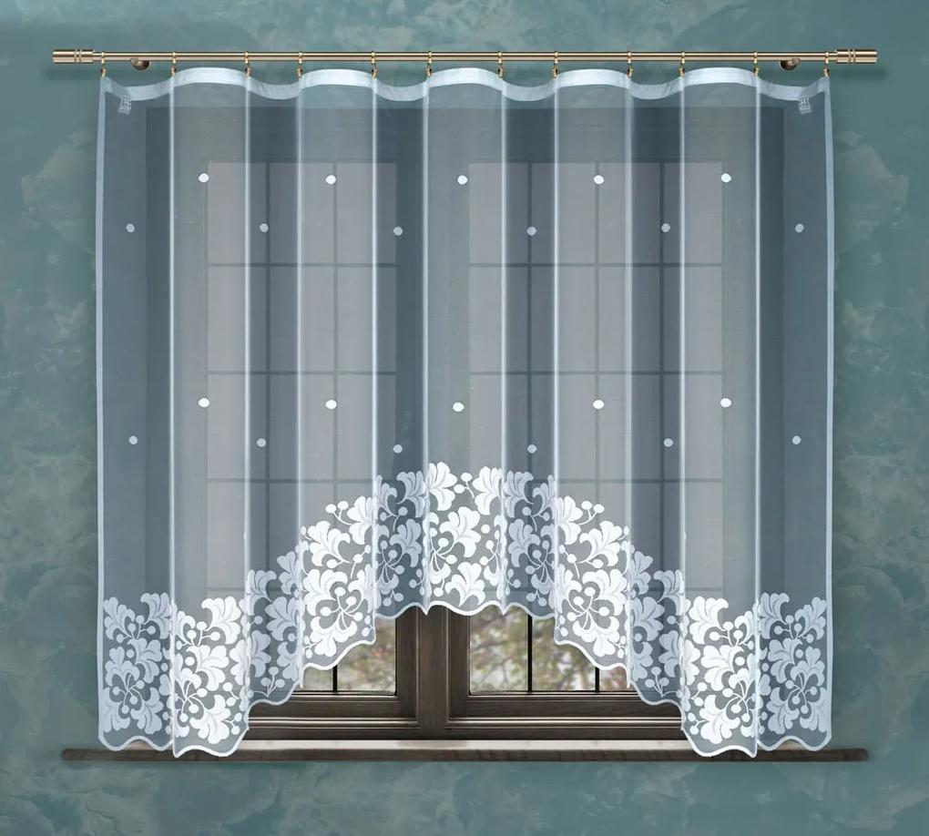 Dekorační žakárová záclona s řasící páskou DONKA 140 bílá 400x140 cm MyBestHome