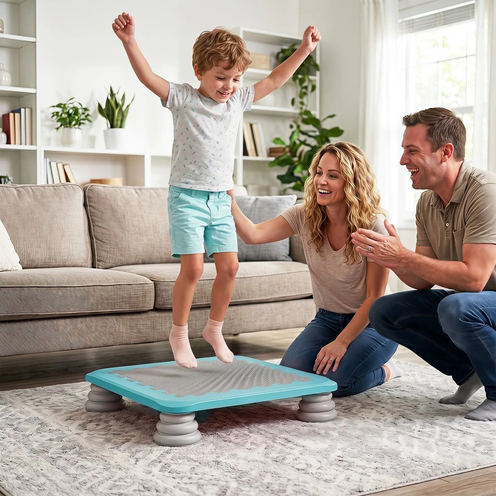 Costway Mini trampolína pro děti 65 cm velký trampolína odrazový můstek