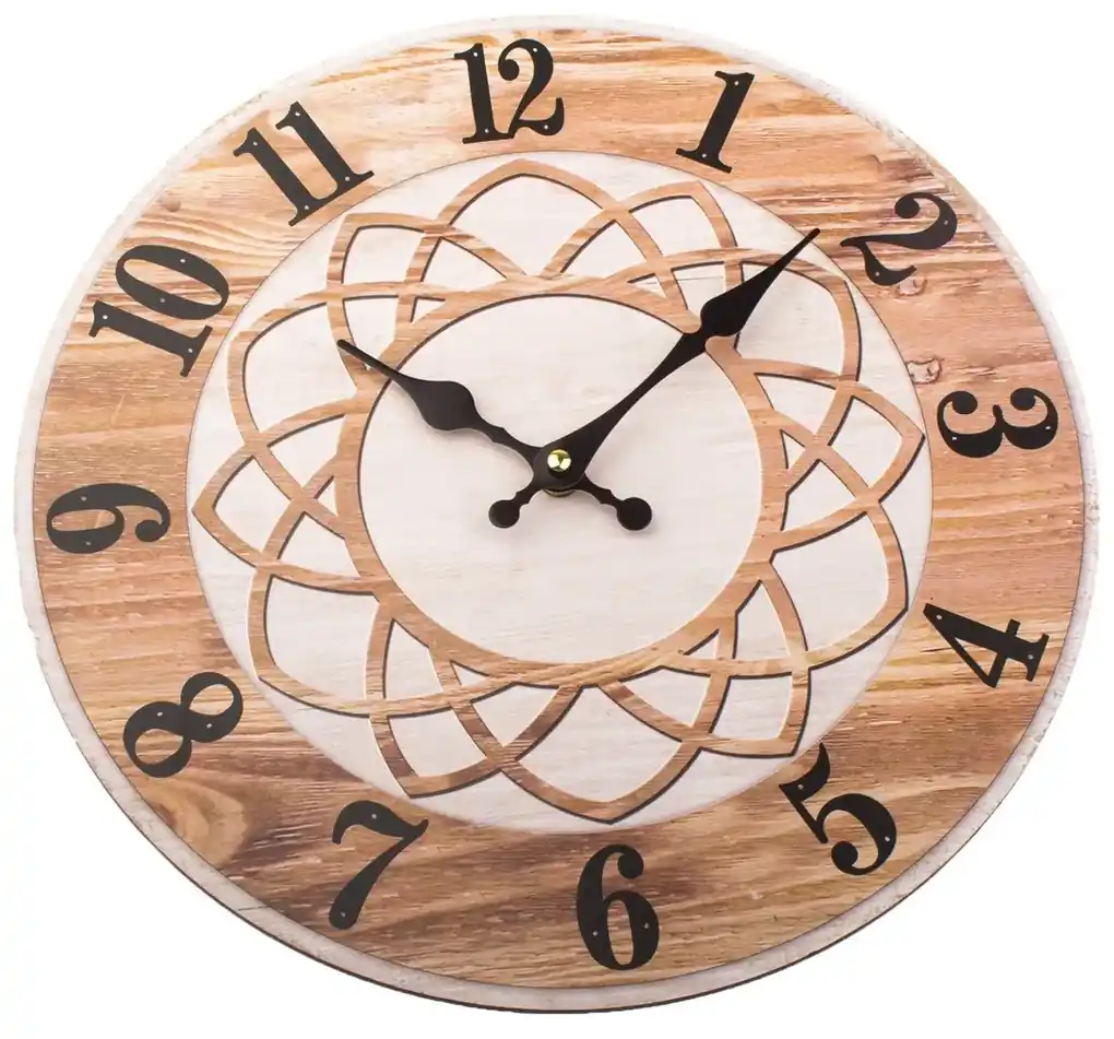 Nástěnné hodiny Mandala 34 cm, přírodní | BIANO