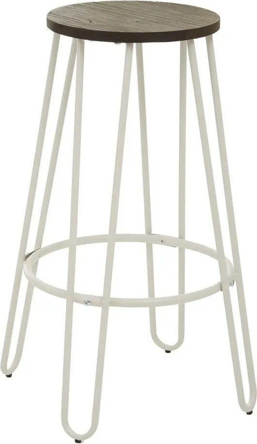 Bílá/v přírodní barvě barová stolička z jilmového dřeva (výška sedáku 75 cm) District – Premier Housewares