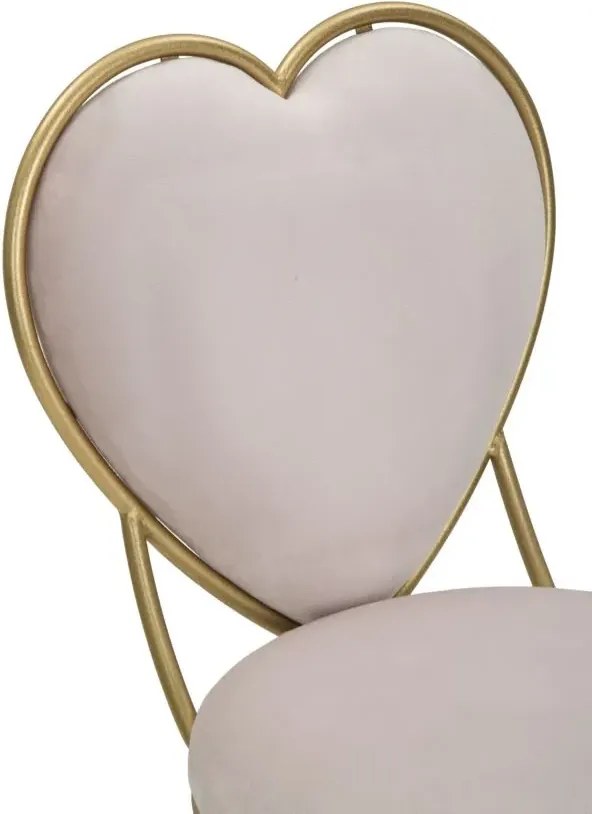 Designová jídelní židle Heart světle růžová/zlatá