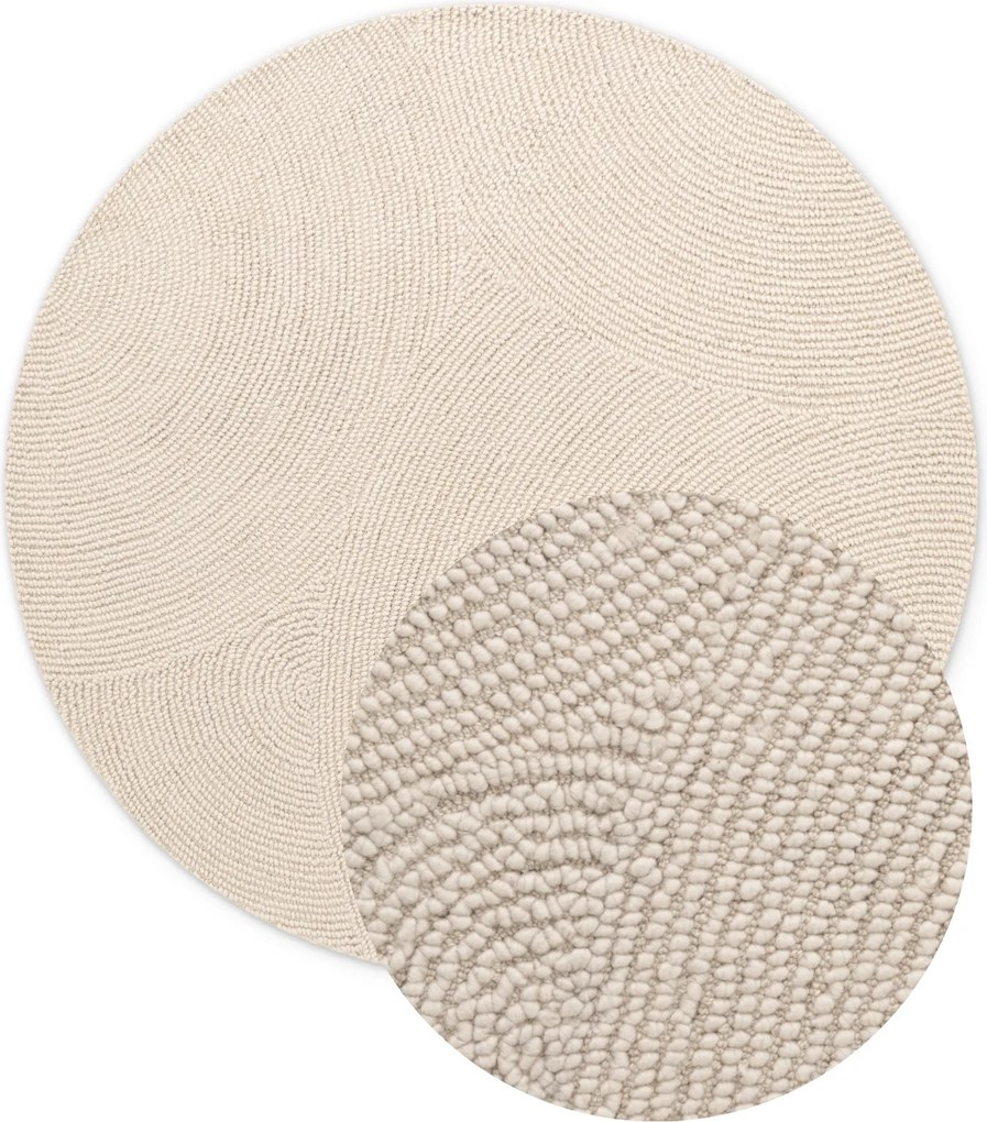Hanse Home, Kusový koberec Calmio 106220 Natural White kruh, 150x150 (průměr) kruh, bílá, ložnice