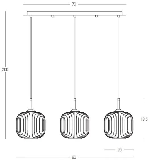 Zambelis 22074 - Lustr na lanku 3xE27/40W/230V