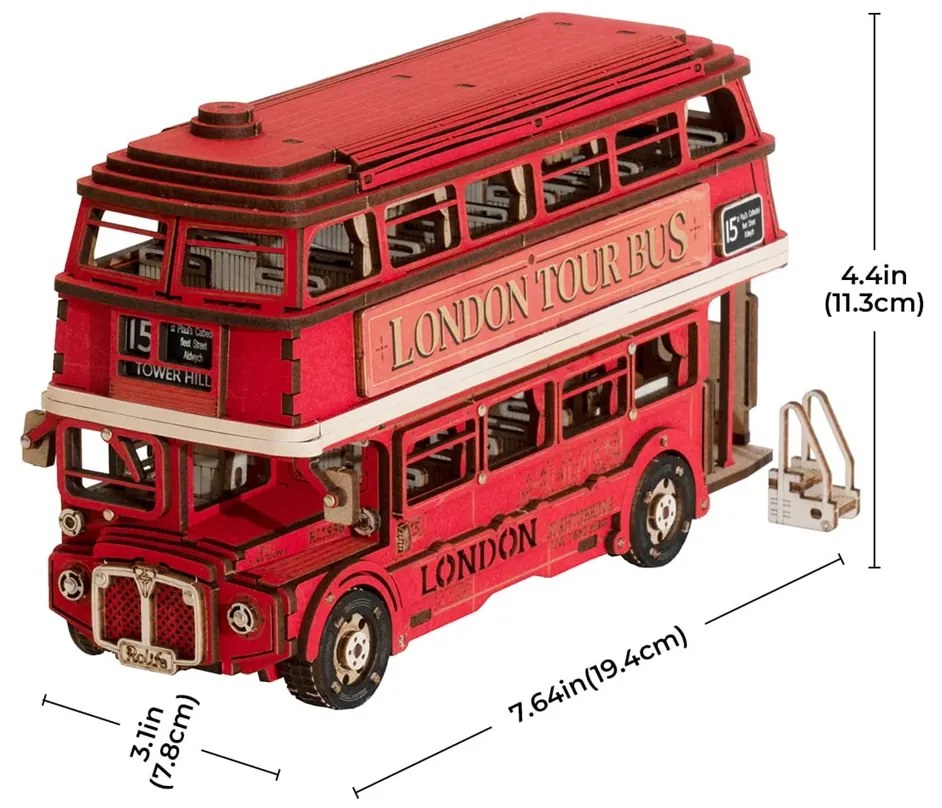 RoboTime 3D dřevěná skládačka Londýnský double-decker