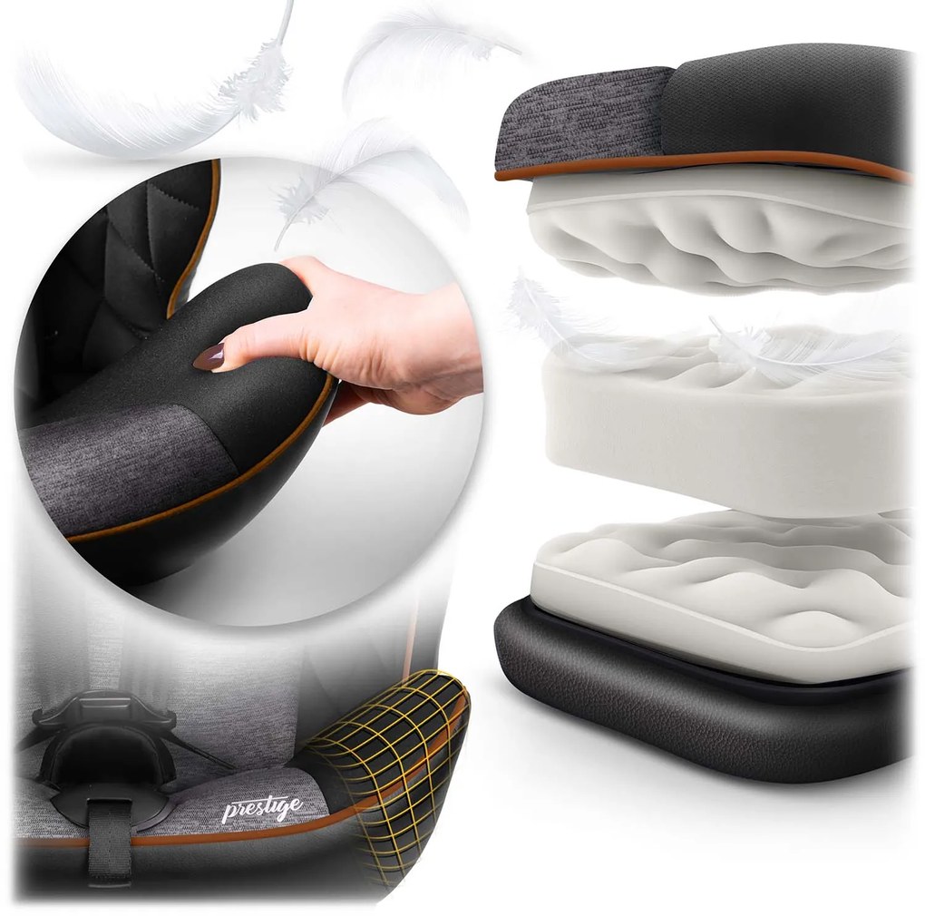 Autosedačka Nukido Prestige Line 0-36 kg ISOFIX v černé a šedé barvě pro bezpečné cestování