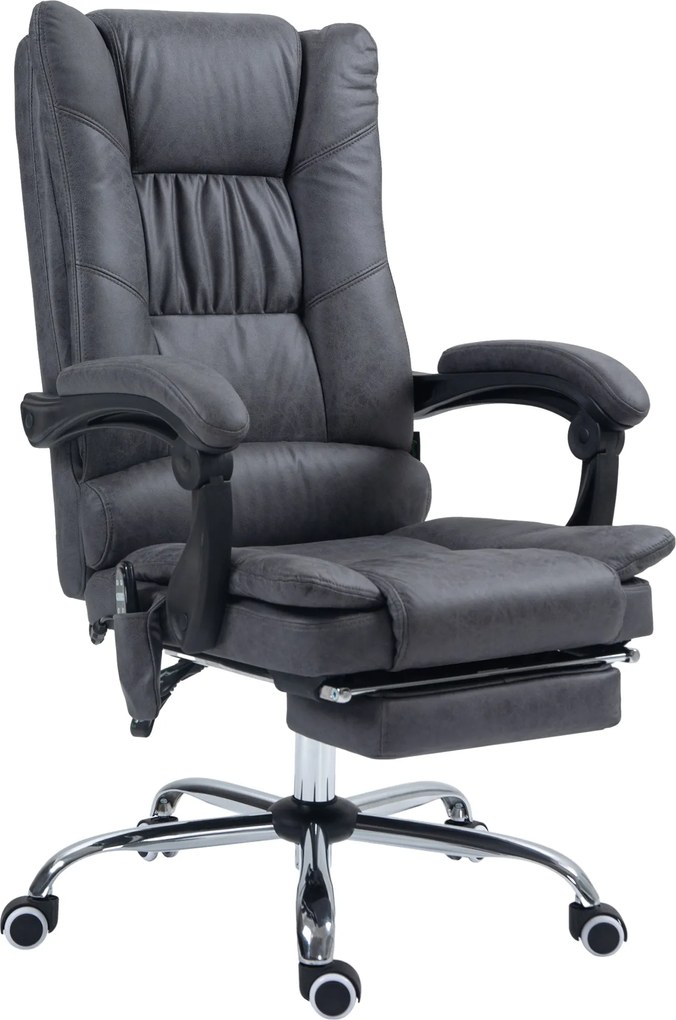 Masážní kancelářská židle Vinsetto s funkcí vyhřívání, náklon 135°, výškově nastavitelná, do 120 kg, ergonomická, černá | Aosom.de