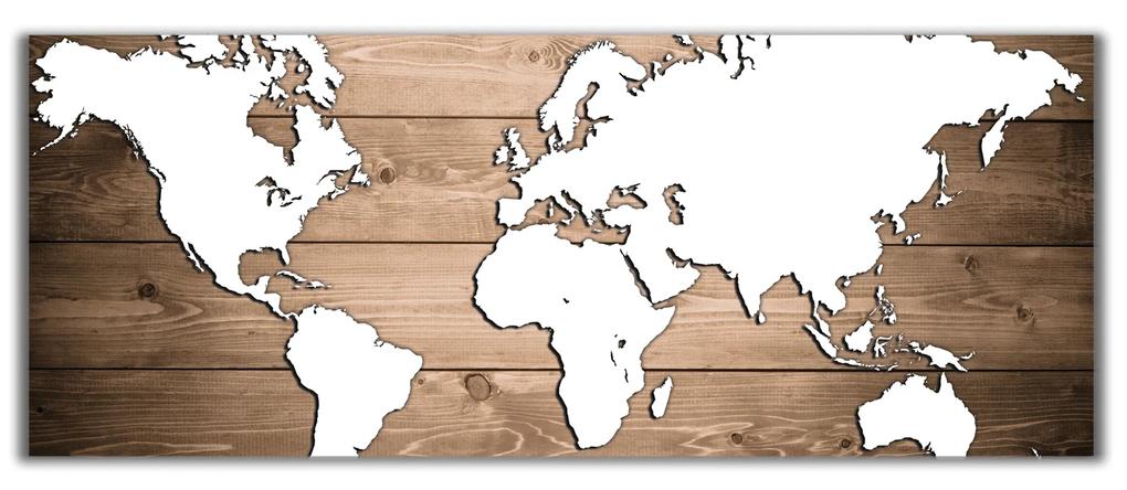 Malvis ® Obraz Mapa světa na dřevu Velikost: obdélník - 120x80 cm