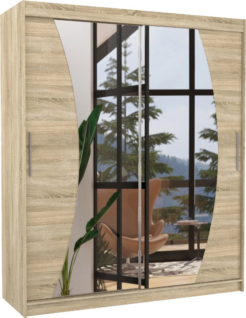 ADRK Furniture Posuvná skříň s zrcadlem DOLORES 180 ADRK-SW-DOL-S-180
