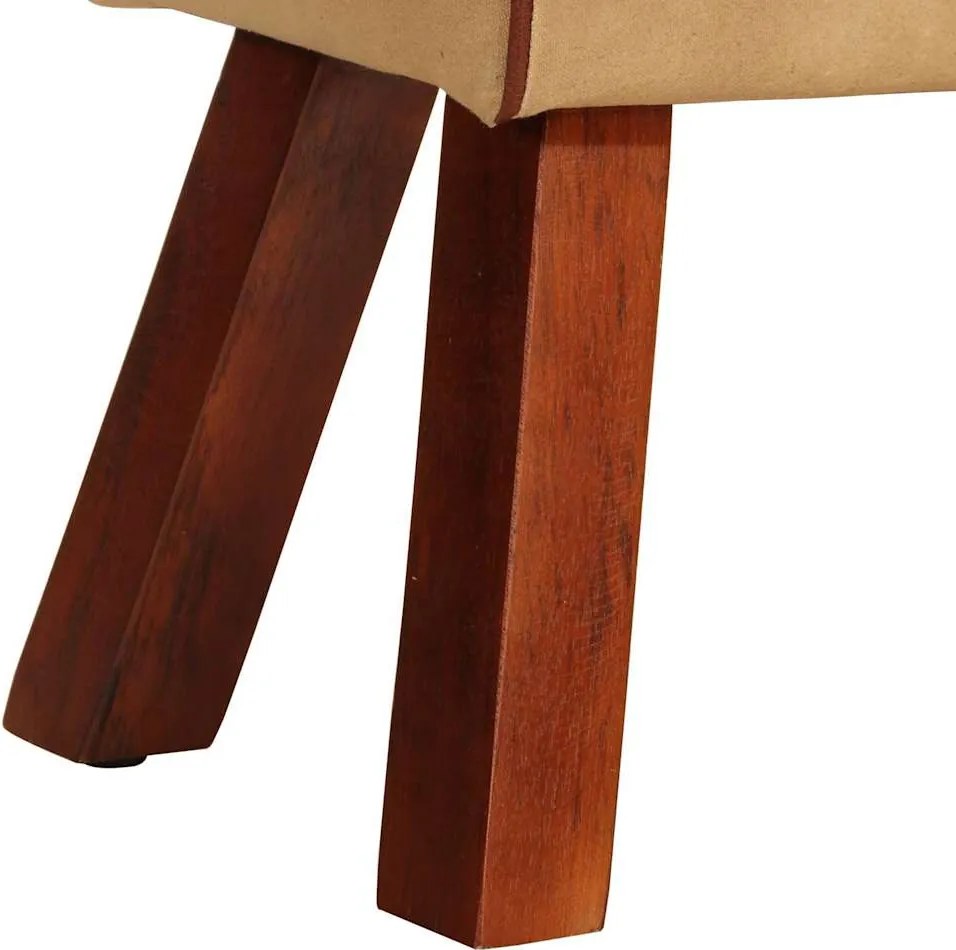 Lavice gymnastický kůň 58 cm hnědá pravá kůže a mangovník 320785