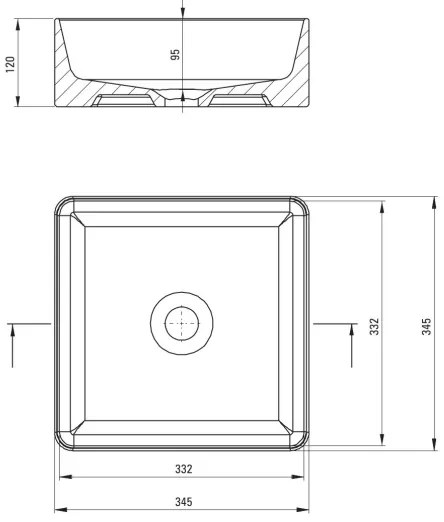 Deante CDJ_6U3S - Umyvadlo na desku JASMIN 34,5x34,5 cm keramika/bílá