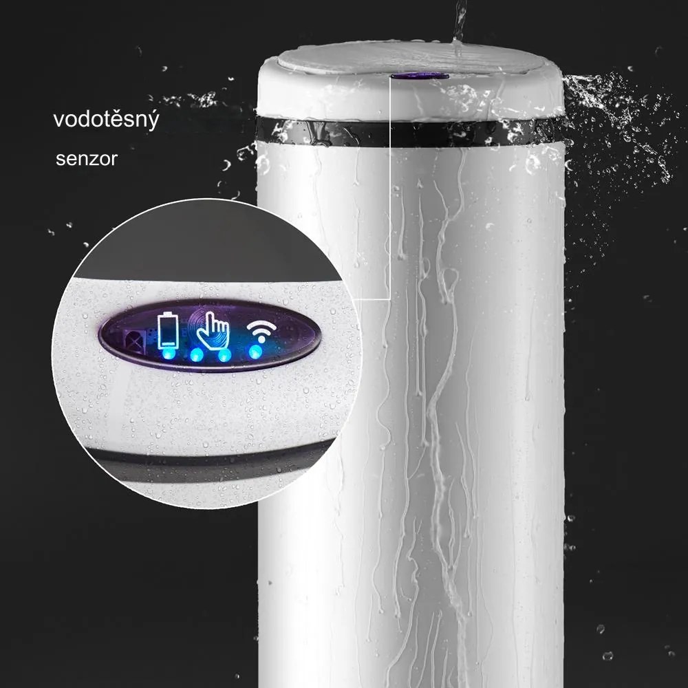 Deuba Bezdotykový odpadkový koš s USB 30 L - bílý