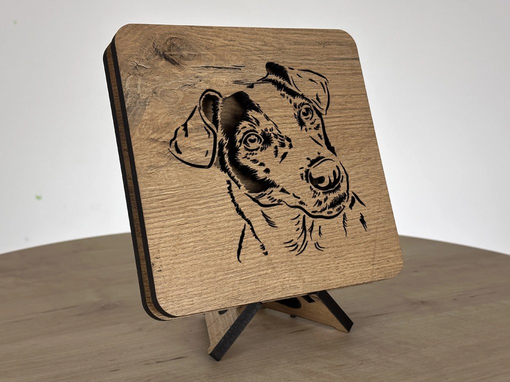 Li-Go "Jack Russell teriér" lampa 19x19cm provedení povrchu: černá s patinou