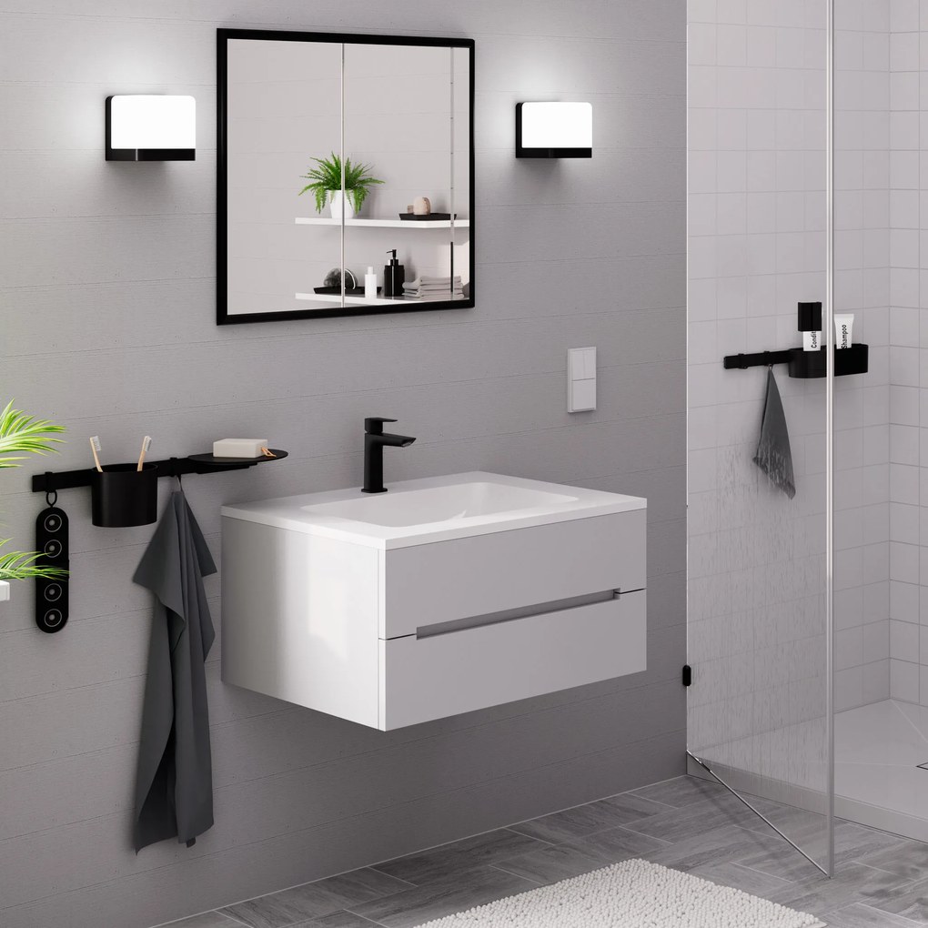 Hansgrohe Logis, páková umyvadlová baterie 110 Fine s odtokovou soupravou Push-Open, černá matná, HAN-71252670