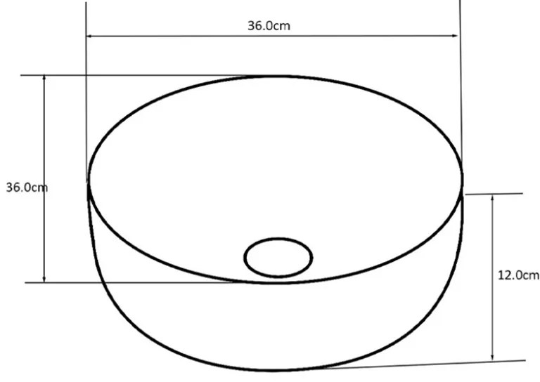 BPS-koupelny Keramické umyvadlo na desku HYD-LA-WH-SV-MOD3-360 36x36 cm, bílé/stříbrné