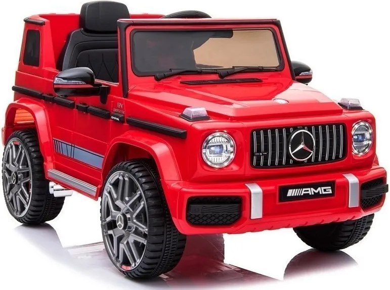 LEAN CARS Elektrické autíčko Mercedes G63 AMG červené, LED, MP3