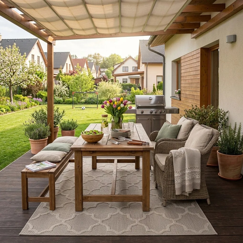 Ayyildiz, Kusový koberec Patara 4951 Beige – na ven i na doma, 140x200, béžová, chodba / předsíň