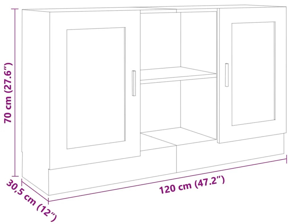vidaXL Marketos Příborník černý 120 x 30,5 x 70 cm kompozitní dřevo