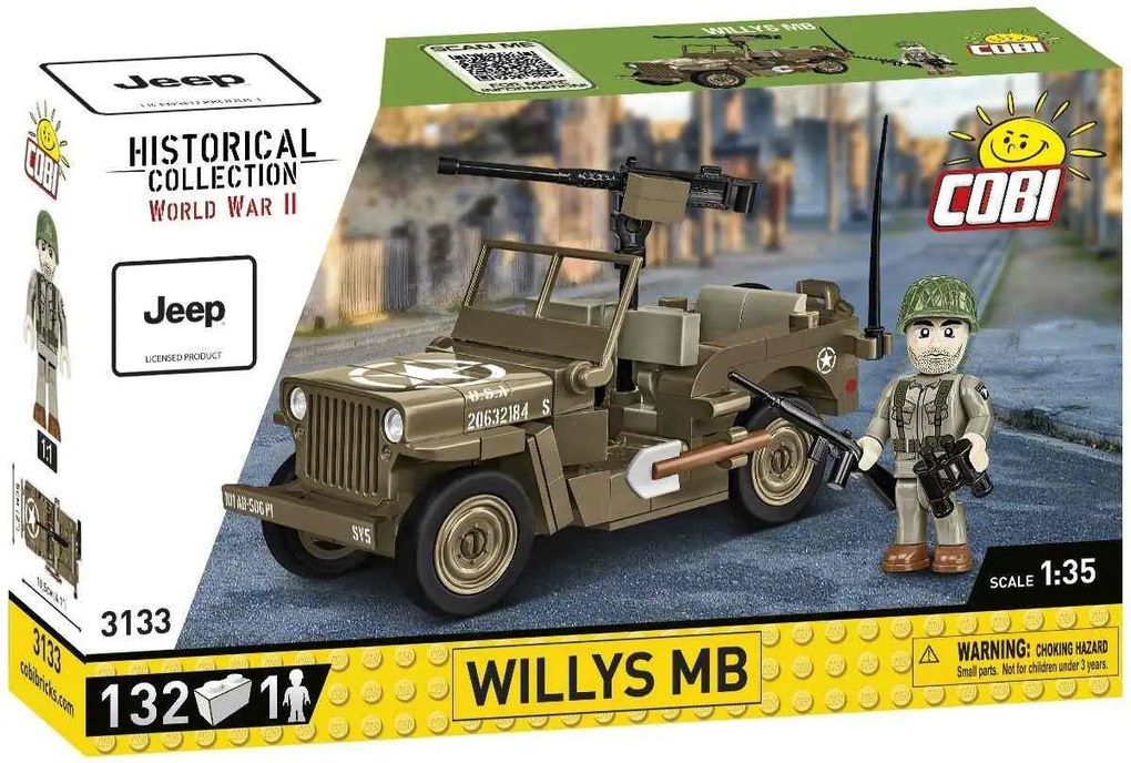 Cobi 3133 americký ozbrojený terénní automobil jeep willys mb