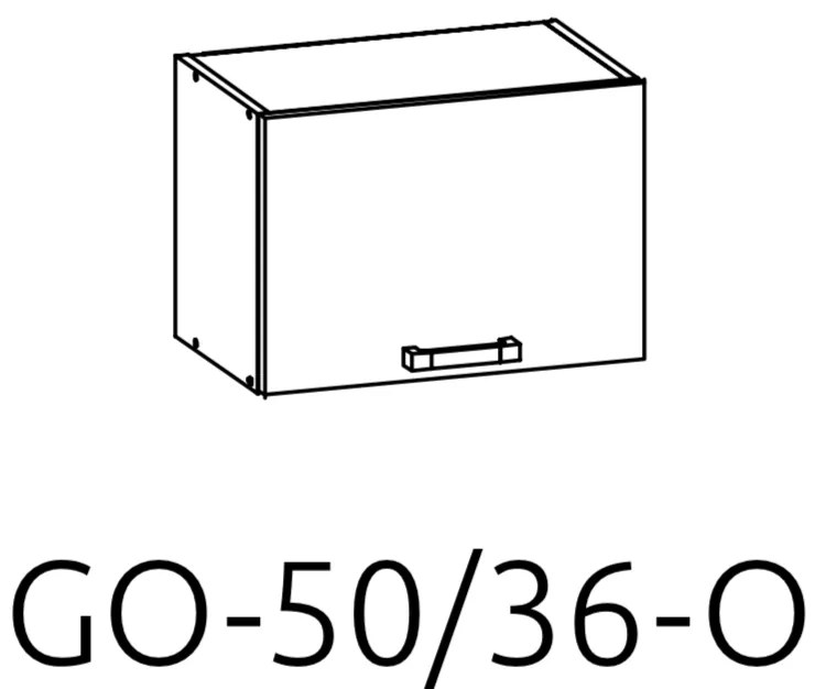Horní výklopní skřínka kuchyně Sole GO-50/36-O Barva korpusu skříněk: Šedá grenola, Barva dvířek: Bílá lesk.