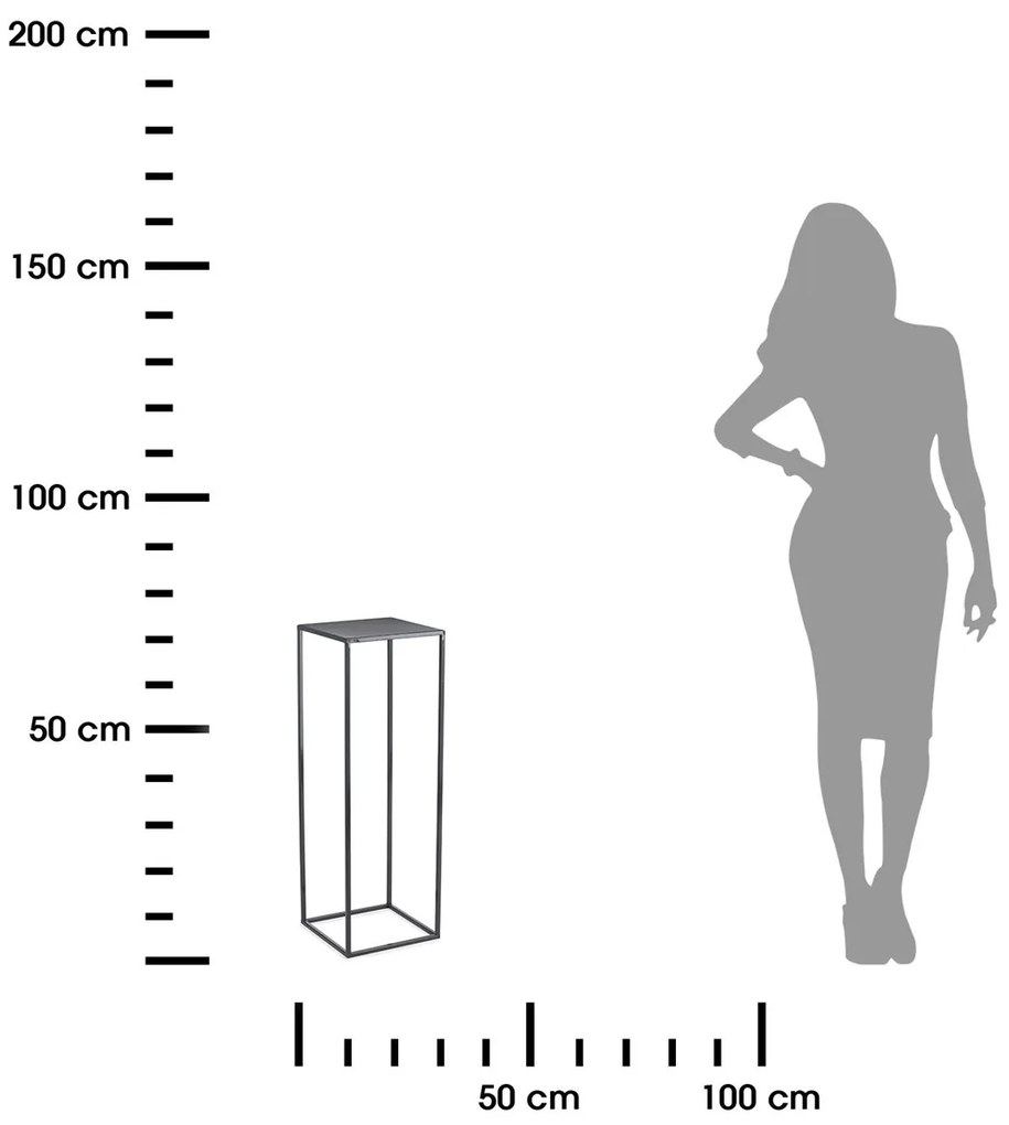STOJAN NA KVĚTINÁČ SIMPLE 70X24X24 CM GRAFITOVÁ
