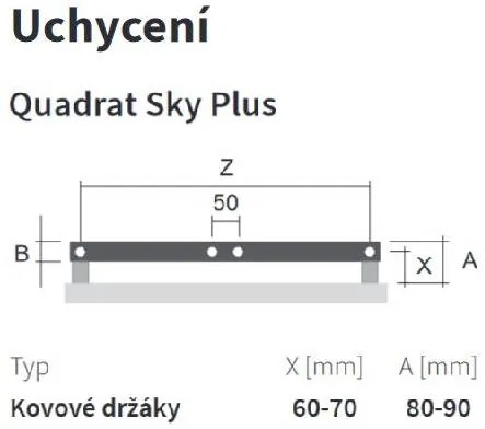 Isan Quadrat Sky Plus 1245 x 600 mm koupelnový radiátor bílý