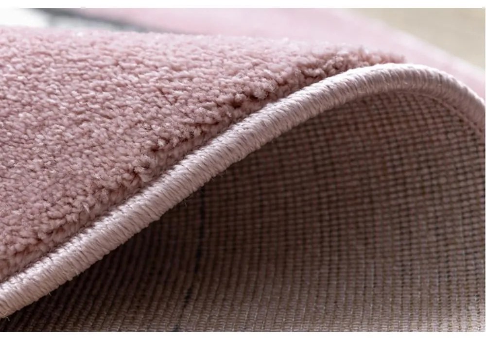 Dětský kusový koberec Sloník růžový kruh 160cm