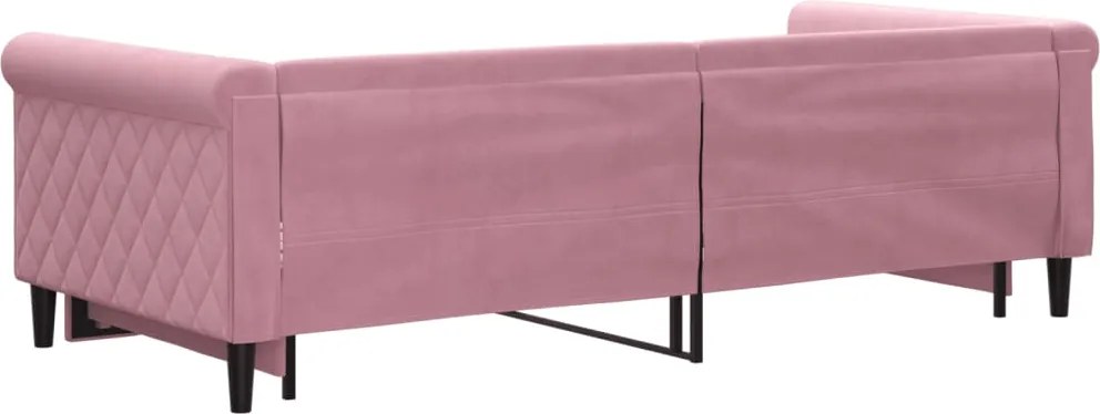 Válenda s přistýlkou růžová 90 x 200 cm samet 3197774