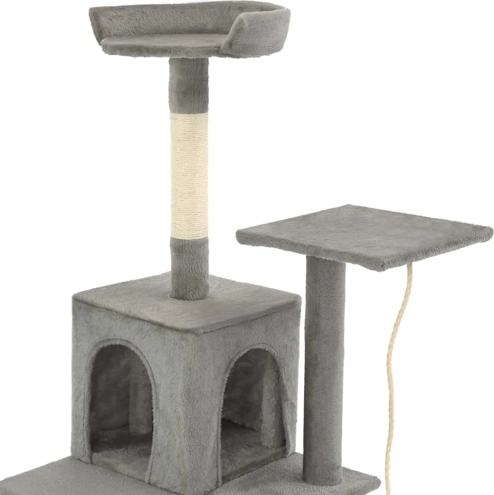 Škrabadlo pro kočky se sisalovými sloupky 120 cm šedé 170590