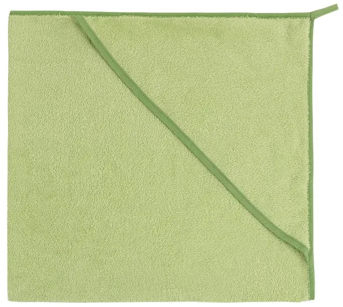 Brotex Dětská froté osuška s kapuckou 80x80cm 330g sv.zelená