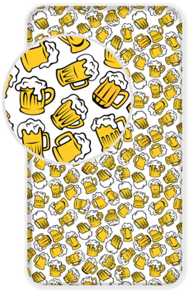 Bavlněné prostěradlo 90 × 200 cm – Pivo
