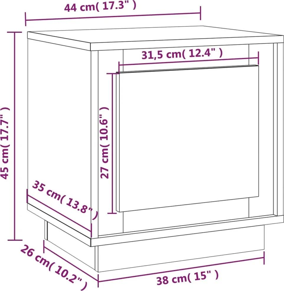 vidaXL Noční stolek 44 x 35 x 45 cm kompozitní dřevo [819848] Barva: Bílá