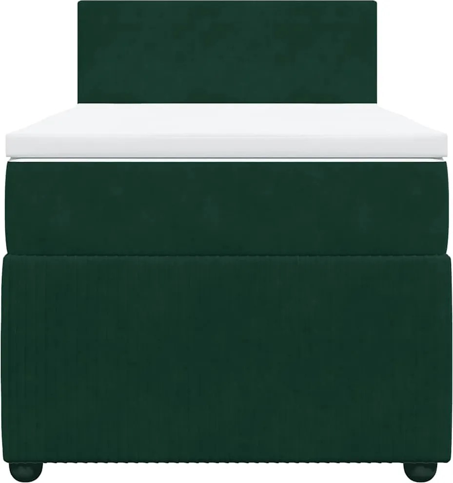 Box spring postel s matrací tmavě zelená 90x200 cm samet 3289935