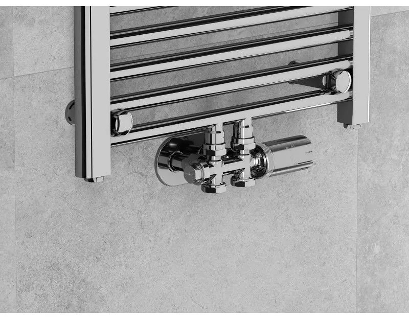 Mexen Duplex G05, úhlový/přímý termostatický set s kulatým krytem R, DN50, chromová, W908-958-905-01