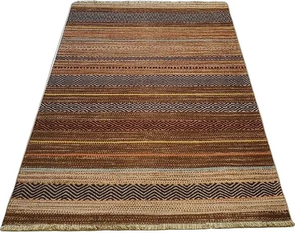 HU Vícebarevný moderní koberec Banco 1049 – hnědý Rozměr: 60x110 cm