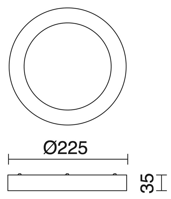 Indeluz 599C-L3118A-01 stropní přisazené LED svítidlo Gia, kulaté, bílé, 18W, 3000K, 110°, ø22,5cm, IP23