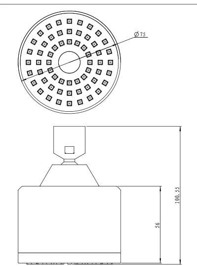 Novaservis - Pevná sprcha průměr 75 mm chrom, RUP/141,0