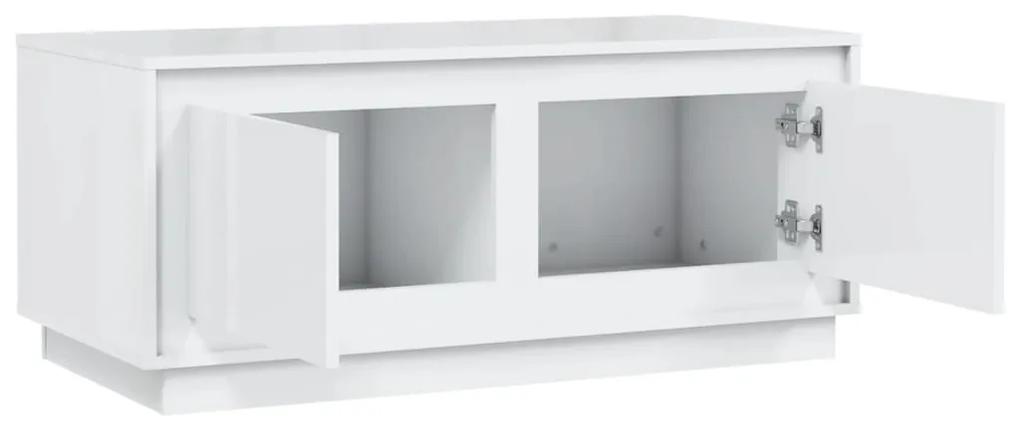 Konferenční stolek lesklý bílý 102x50x44 cm kompozitní dřevo - Default Title