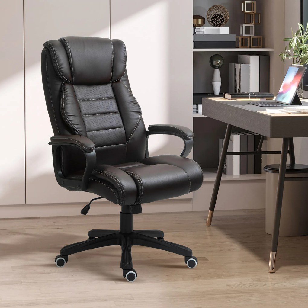 Vinsetto kancelářská židle s masážní funkcí, ergonomická exekutivní židle s vibrační masáží, sklopná funkce, výškově nastavitelná kancelářská otočná …