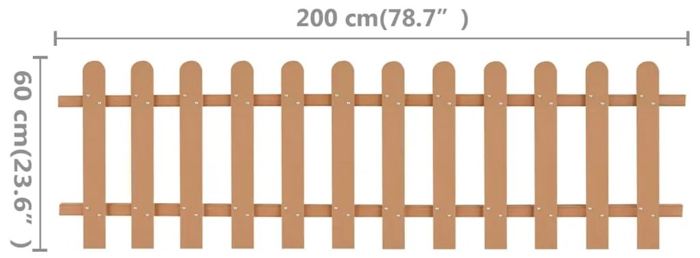 vidaXL Marketos Laťkový plot WPC 200 x 60 cm
