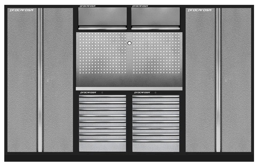 Sestava dílenského nábytku Procarosa PROFI 3608 Pracovní deska: nerezová