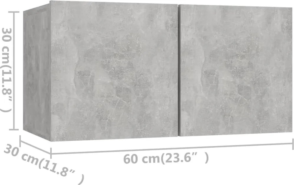 vidaXL 5dílný set TV skříněk dřevotříska [3079323] Barva: Betonová šedá