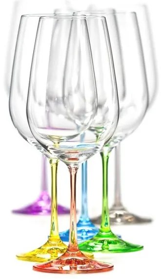Crystalex Sklenice na víno VIOLA Rainbow 550 ml, 6 ks