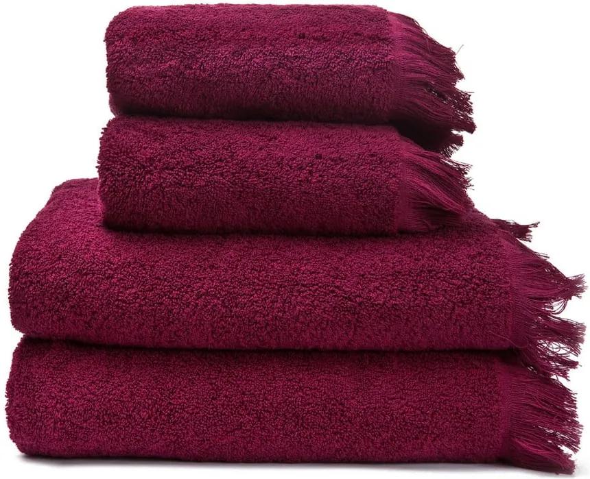 Sada 2 červených ručníků a 2 osušek ze 100% bavlny Bonami, 50 x 90 + 70 x 140 cm