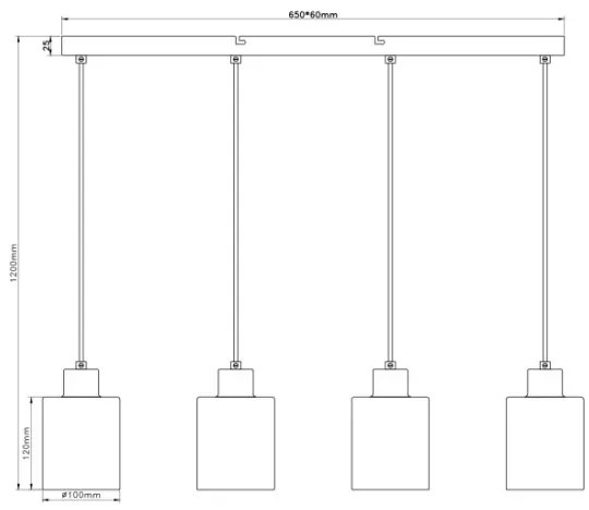 Globo 54114-4H - Lustr na lanku TRENT 4xE27/40W/230V