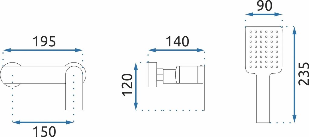 Rea Storm sprchová baterie, zlatá, REA-B9984