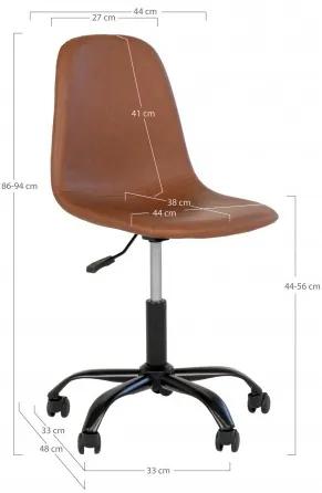 Kancelářská židle STOCKHOLM hnědá, černá podnož House Nordic 1201051